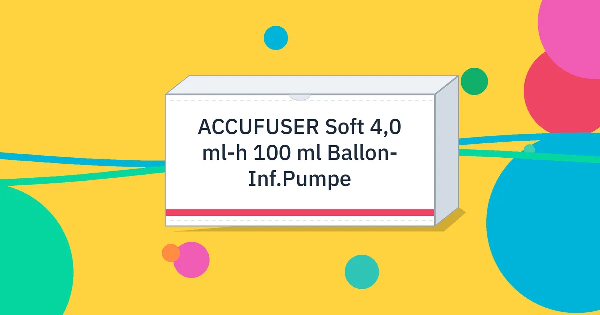 Symbolbild: Packung mit der Aufschrift ACCUFUSER Soft 4,0 ml-h 100 ml Ballon-Inf.Pumpe (PZN 19901088) – Verfügbarkeit und Bezug in Apotheken in Frankfurt am Main