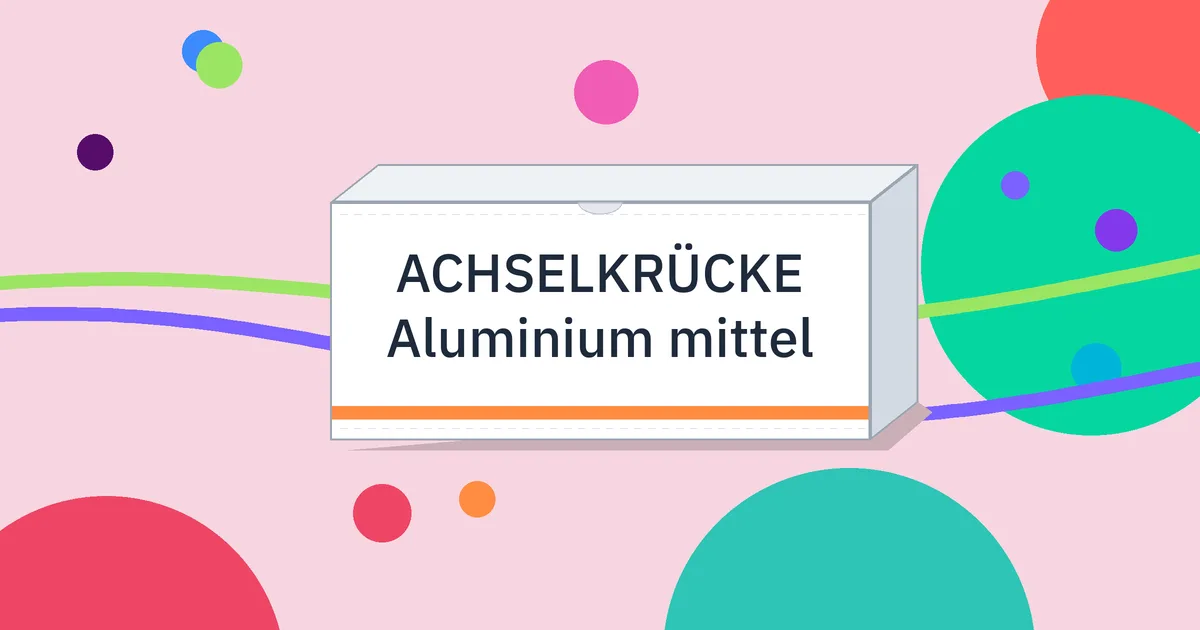 Symbolbild: Packung mit der Aufschrift ACHSELKRÜCKE Aluminium mittel (PZN 03053132) – Verfügbarkeit und Bezug in Apotheken in Frankfurt am Main
