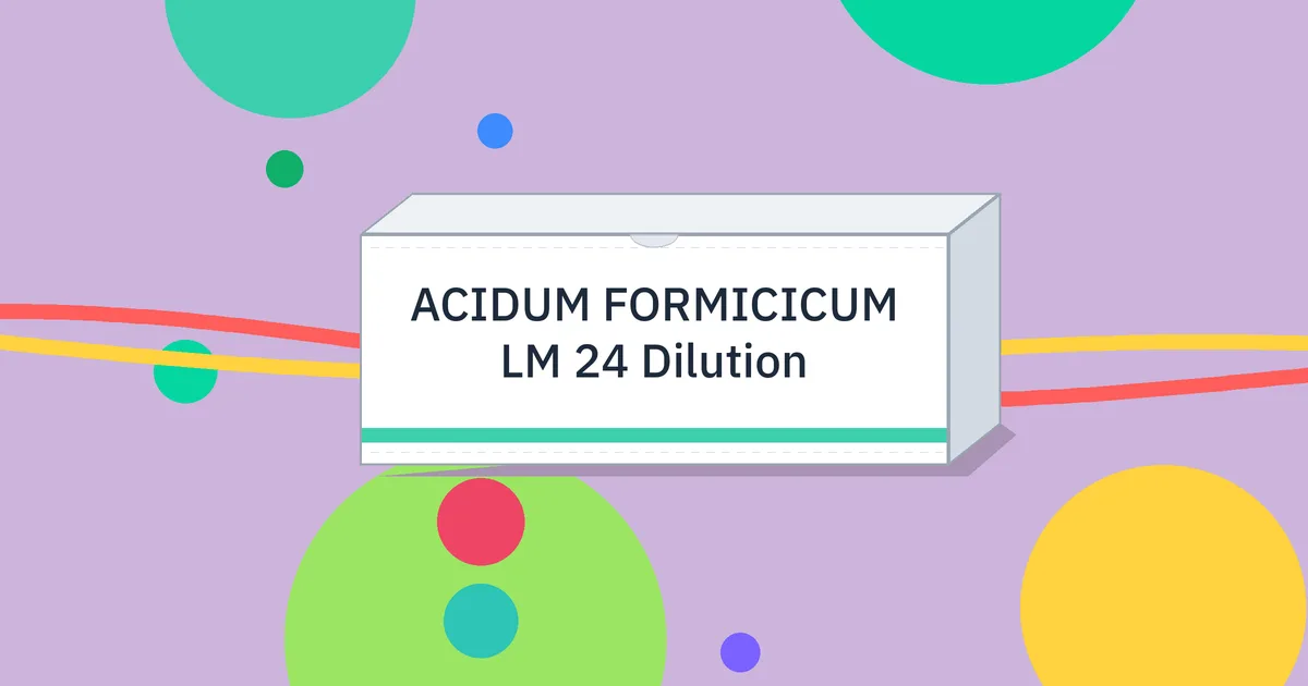Symbolbild: Packung mit der Aufschrift ACIDUM FORMICICUM LM 24 Dilution (PZN 12752030) – Verfügbarkeit und Bezug in Apotheken in Frankfurt am Main