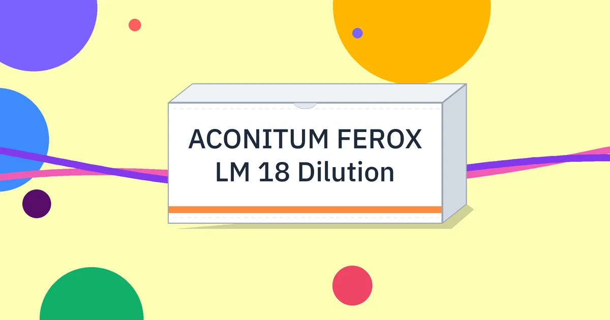 Symbolbild: Packung mit der Aufschrift ACONITUM FEROX LM 18 Dilution (PZN 13290732) – Verfügbarkeit und Bezug in Apotheken in Frankfurt am Main
