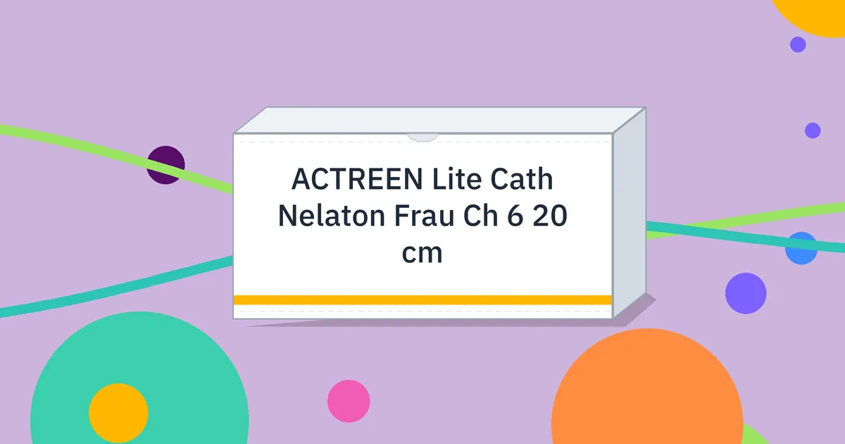 Symbolbild: Packung mit der Aufschrift ACTREEN Lite Cath Nelaton Frau Ch 6 20 cm (PZN 01678796) – Verfügbarkeit und Bezug in Apotheken in Frankfurt am Main