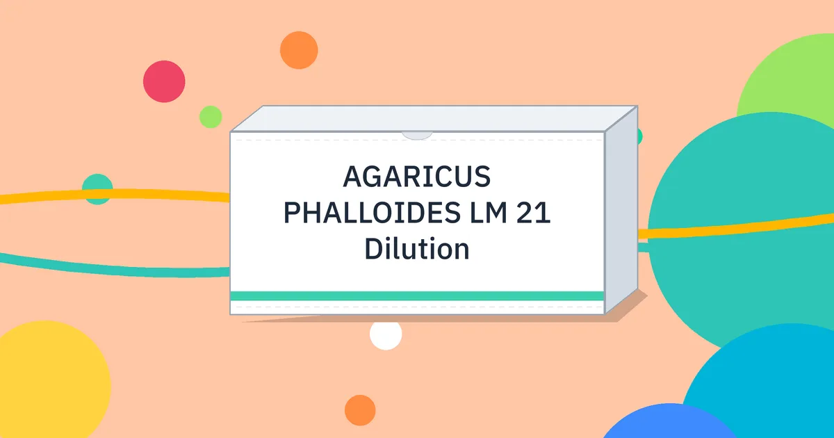Symbolbild: Packung mit der Aufschrift AGARICUS PHALLOIDES LM 21 Dilution (PZN 13304606) – Verfügbarkeit und Bezug in Apotheken in Frankfurt am Main