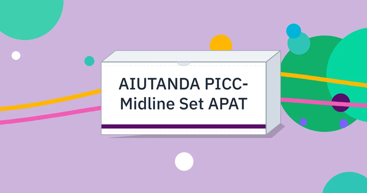 Symbolbild: Packung mit der Aufschrift AIUTANDA PICC-Midline Set APAT (PZN 19493531) – Verfügbarkeit und Bezug in Apotheken in Frankfurt am Main