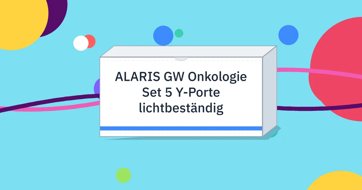 Symbolbild: Packung mit der Aufschrift ALARIS GW Onkologie Set 5 Y-Porte lichtbeständig (PZN 03420429) – Verfügbarkeit und Bezug in Apotheken in Frankfurt am Main