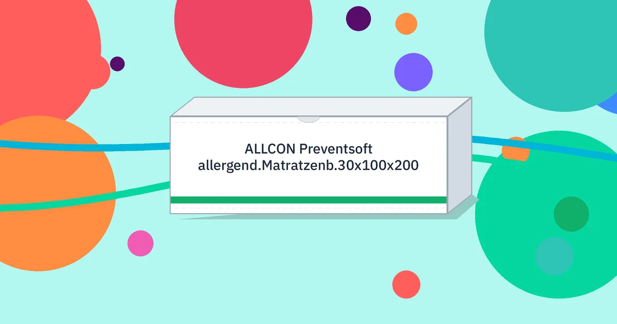 Symbolbild: Packung mit der Aufschrift ALLCON Preventsoft allergend.Matratzenb.30x100x200 (PZN 12445492) – Verfügbarkeit und Bezug in Apotheken in Frankfurt am Main