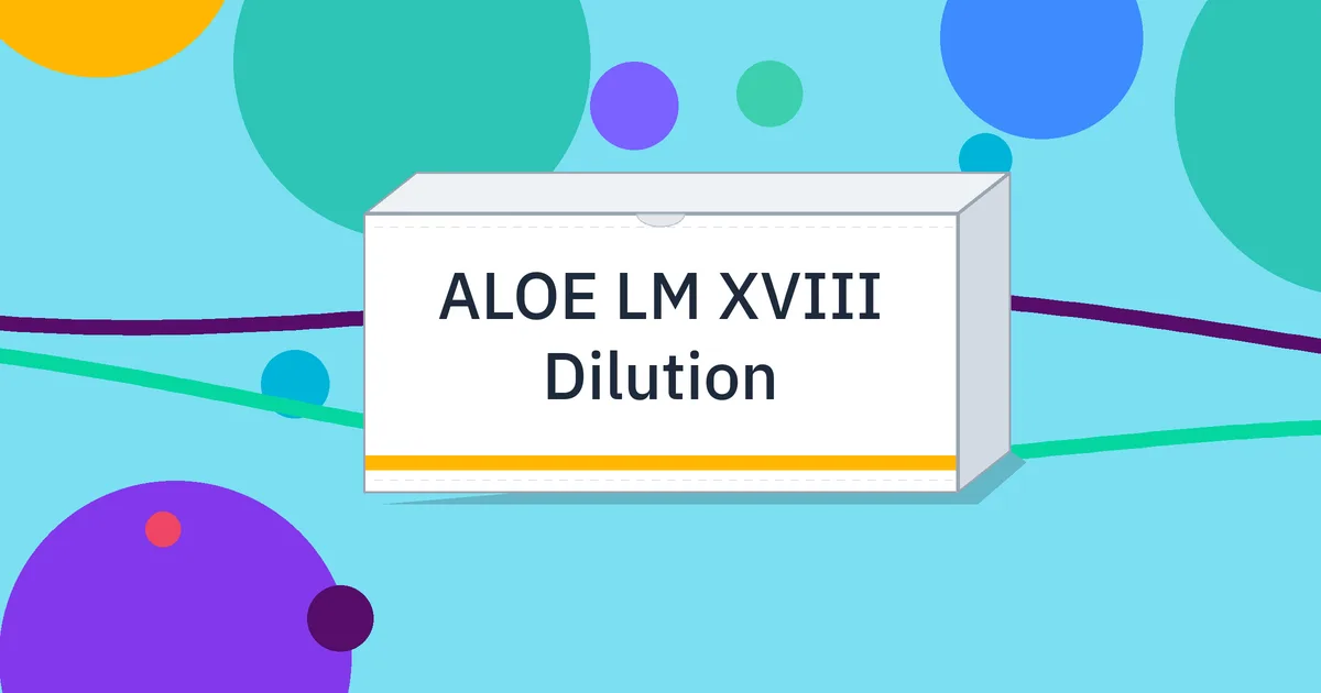 Symbolbild: Packung mit der Aufschrift ALOE LM XVIII Dilution (PZN 02820931) – Verfügbarkeit und Bezug in Apotheken in Frankfurt am Main