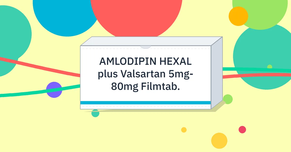Symbolbild: Packung mit der Aufschrift AMLODIPIN HEXAL plus Valsartan 5mg-80mg Filmtab. (PZN 12550711) – Verfügbarkeit und Bezug in Apotheken in Frankfurt am Main