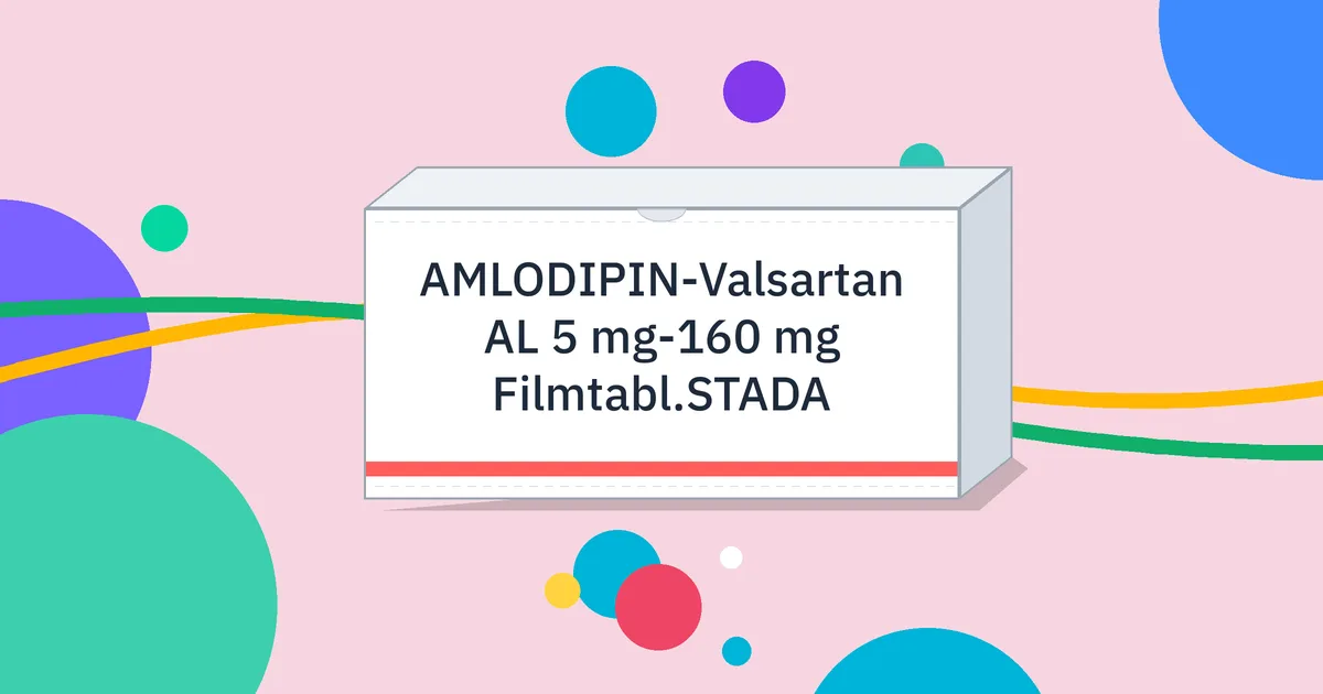 Symbolbild: Packung mit der Aufschrift AMLODIPIN-Valsartan AL 5 mg-160 mg Filmtabl.STADA (PZN 19694376) – Verfügbarkeit und Bezug in Apotheken in Frankfurt am Main