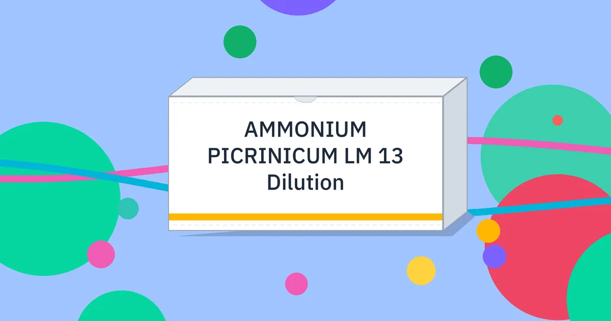Symbolbild: Packung mit der Aufschrift AMMONIUM PICRINICUM LM 13 Dilution (PZN 13322751) – Verfügbarkeit und Bezug in Apotheken in Frankfurt am Main