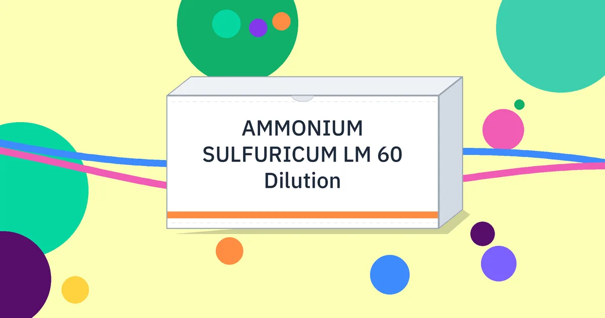 Symbolbild: Packung mit der Aufschrift AMMONIUM SULFURICUM LM 60 Dilution (PZN 13323466) – Verfügbarkeit und Bezug in Apotheken in Frankfurt am Main