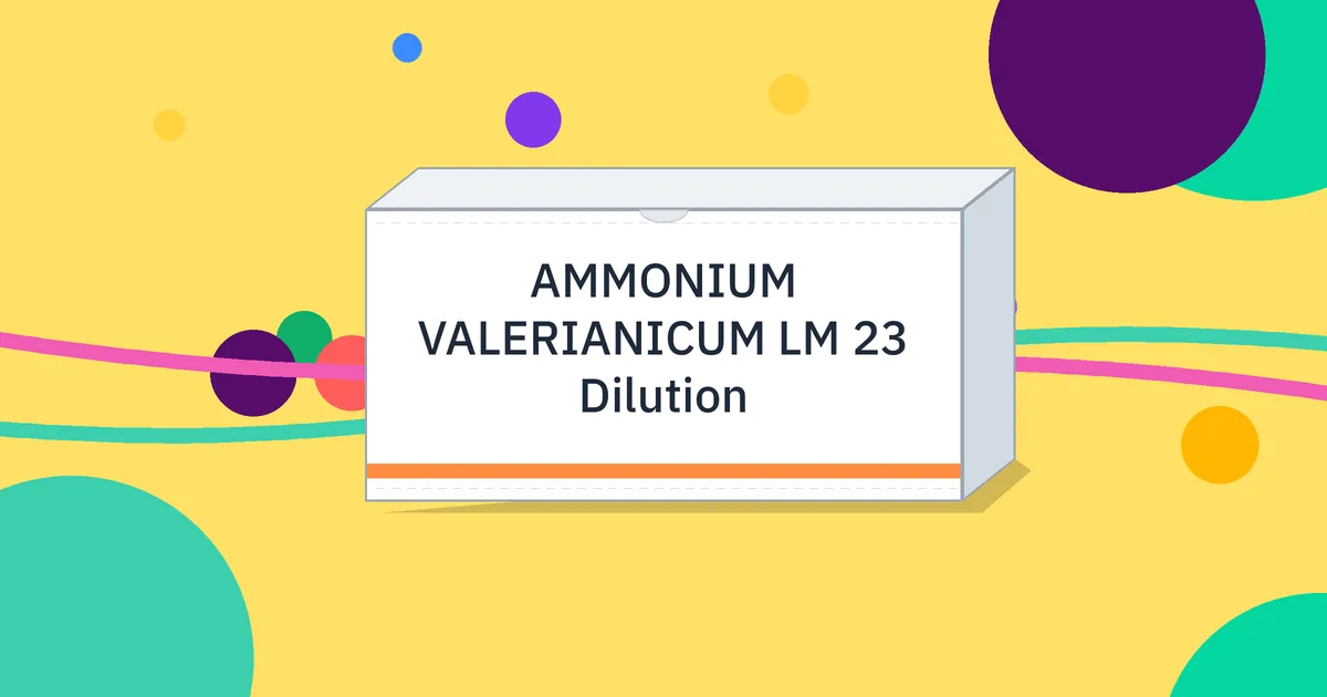 Symbolbild: Packung mit der Aufschrift AMMONIUM VALERIANICUM LM 23 Dilution (PZN 13323816) – Verfügbarkeit und Bezug in Apotheken in Frankfurt am Main