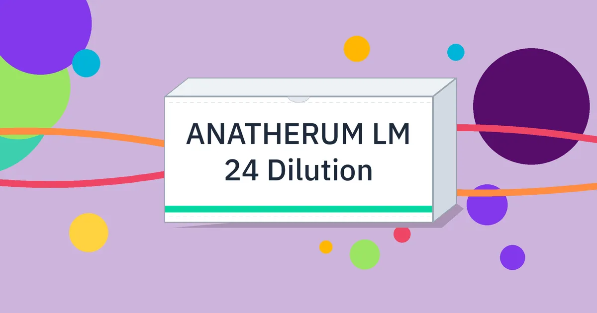 Symbolbild: Packung mit der Aufschrift ANATHERUM LM 24 Dilution (PZN 13328943) – Verfügbarkeit und Bezug in Apotheken in Frankfurt am Main