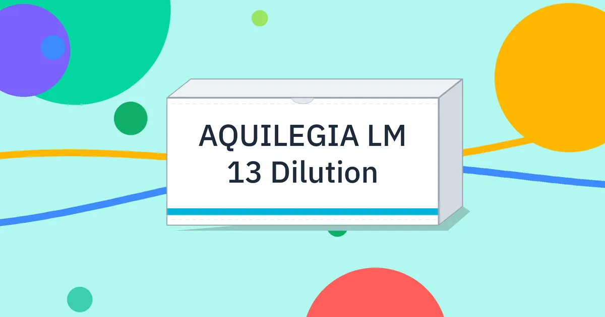 Symbolbild: Packung mit der Aufschrift AQUILEGIA LM 13 Dilution (PZN 13383764) – Verfügbarkeit und Bezug in Apotheken in Frankfurt am Main