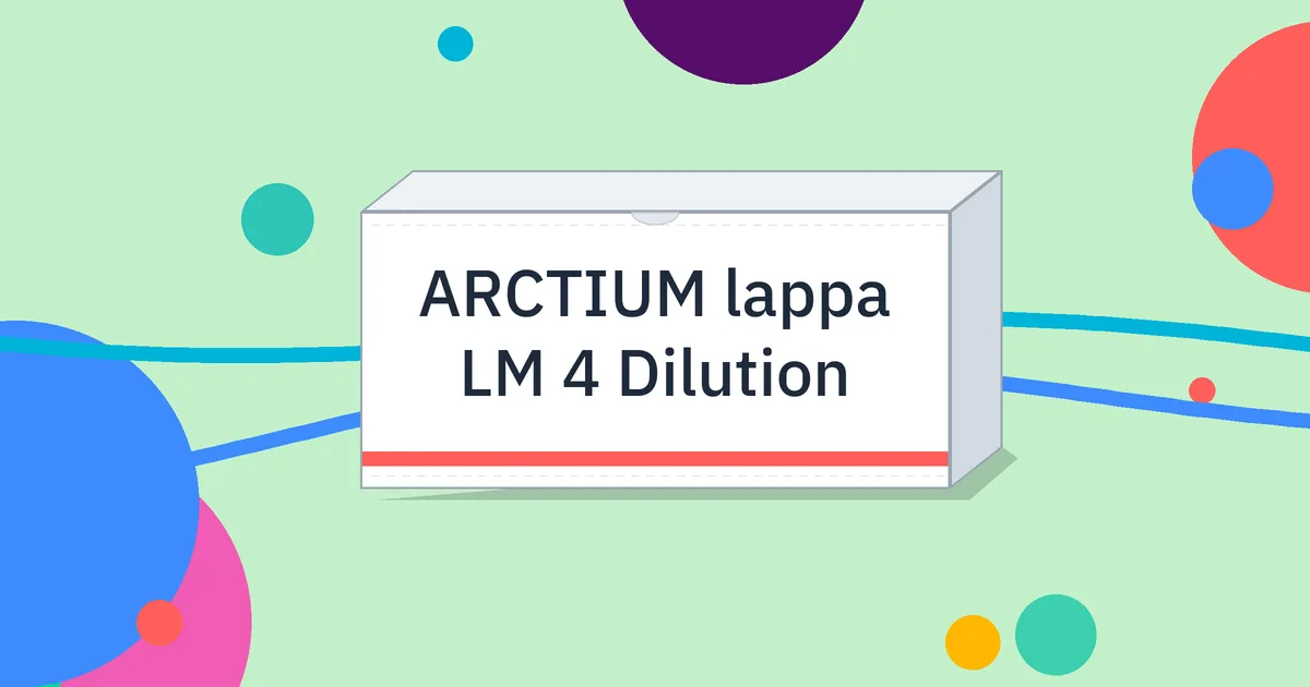 Symbolbild: Packung mit der Aufschrift ARCTIUM lappa LM 4 Dilution (PZN 13387325) – Verfügbarkeit und Bezug in Apotheken in Frankfurt am Main