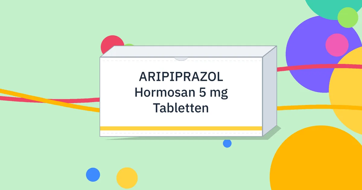 Symbolbild: Packung mit der Aufschrift ARIPIPRAZOL Hormosan 5 mg Tabletten (PZN 10754295) – Verfügbarkeit und Bezug in Apotheken in Frankfurt am Main