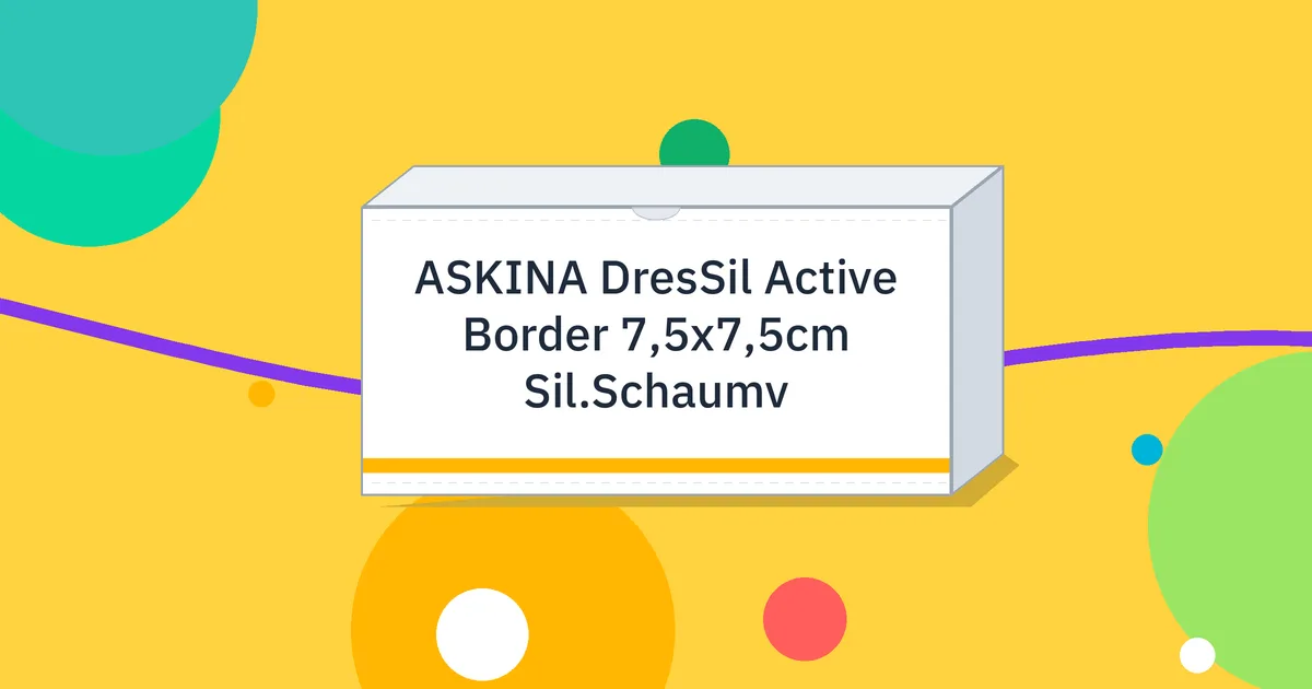 Symbolbild: Packung mit der Aufschrift ASKINA DresSil Active Border 7,5x7,5cm Sil.Schaumv (PZN 20548639) – Verfügbarkeit und Bezug in Apotheken in Frankfurt am Main