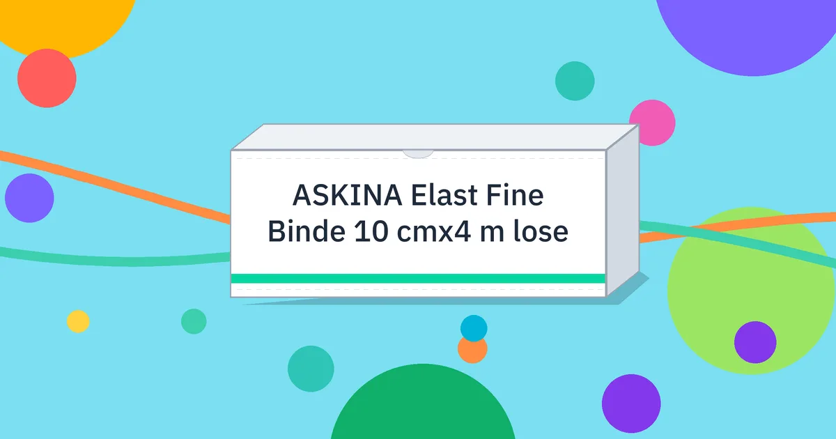 Symbolbild: Packung mit der Aufschrift ASKINA Elast Fine Binde 10 cmx4 m lose (PZN 06338705) – Verfügbarkeit und Bezug in Apotheken in Frankfurt am Main