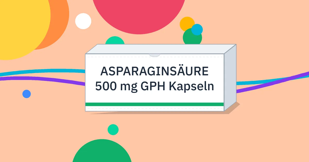 Symbolbild: Packung mit der Aufschrift ASPARAGINSÄURE 500 mg GPH Kapseln (PZN 00127841) – Verfügbarkeit und Bezug in Apotheken in Frankfurt am Main