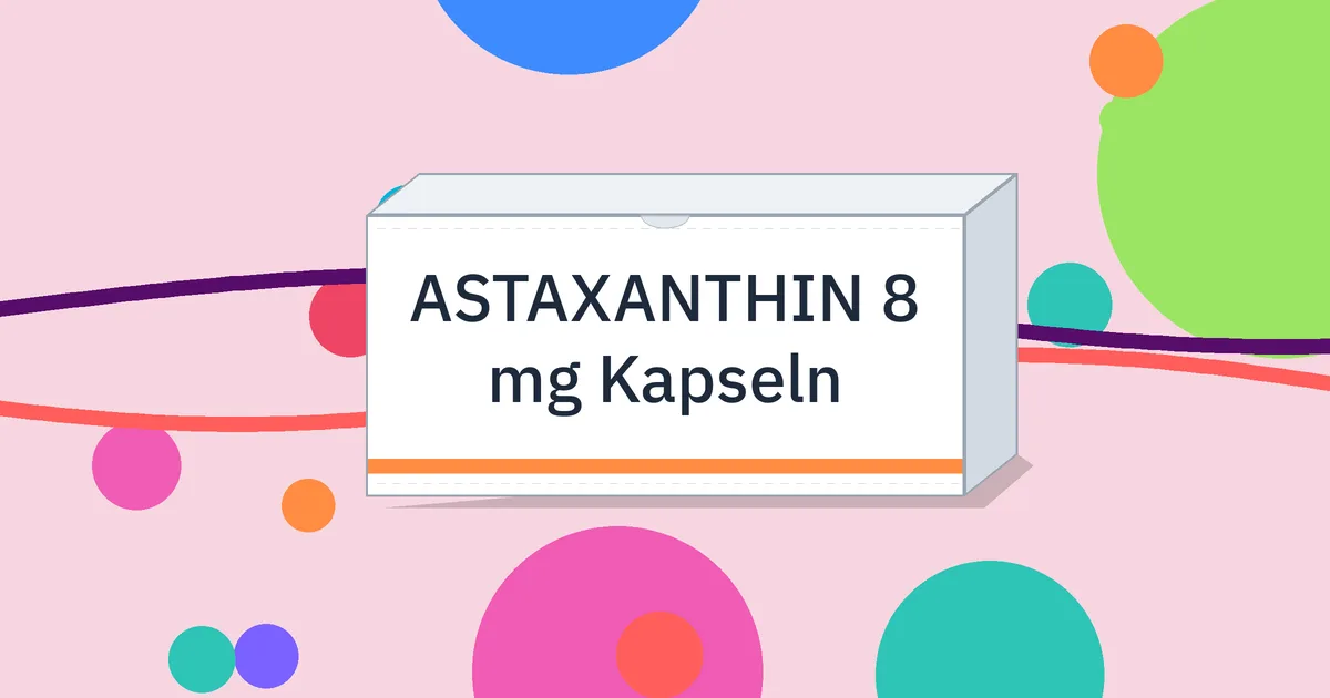 Symbolbild: Packung mit der Aufschrift ASTAXANTHIN 8 mg Kapseln (PZN 18040796) – Verfügbarkeit und Bezug in Apotheken in Frankfurt am Main