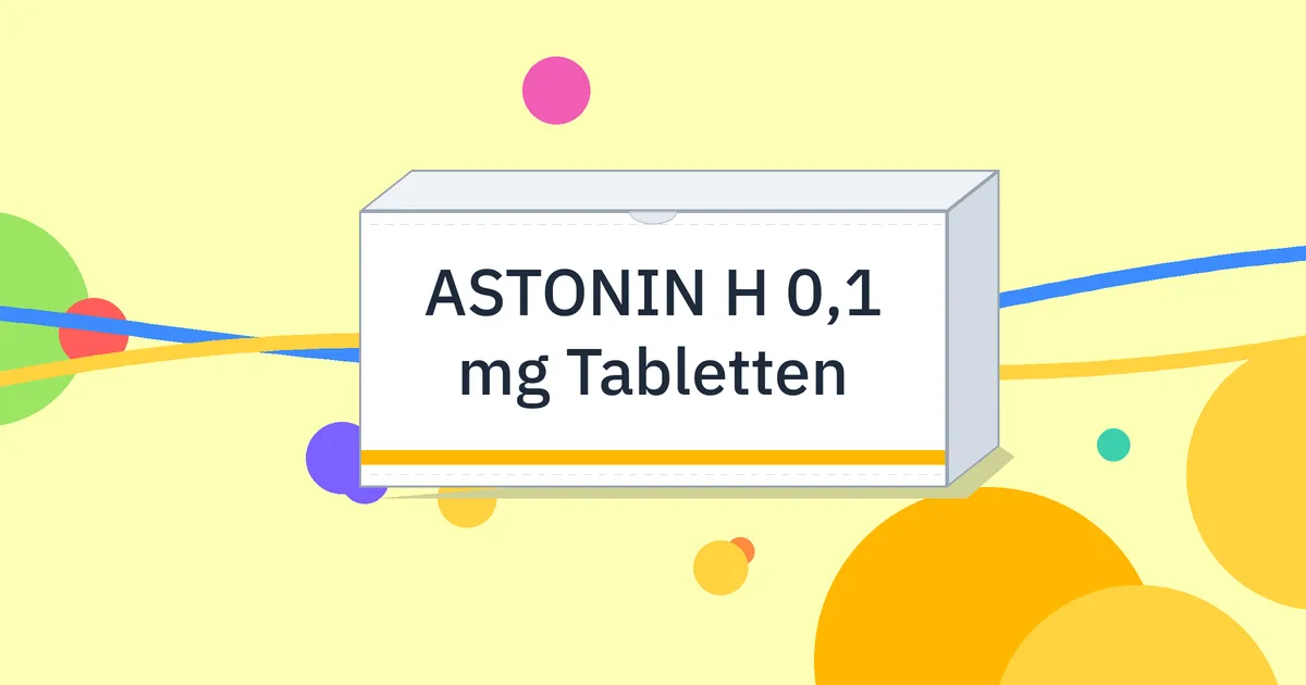Symbolbild: Packung mit der Aufschrift ASTONIN H 0,1 mg Tabletten (PZN 14141388) – Verfügbarkeit und Bezug in Apotheken in Frankfurt am Main