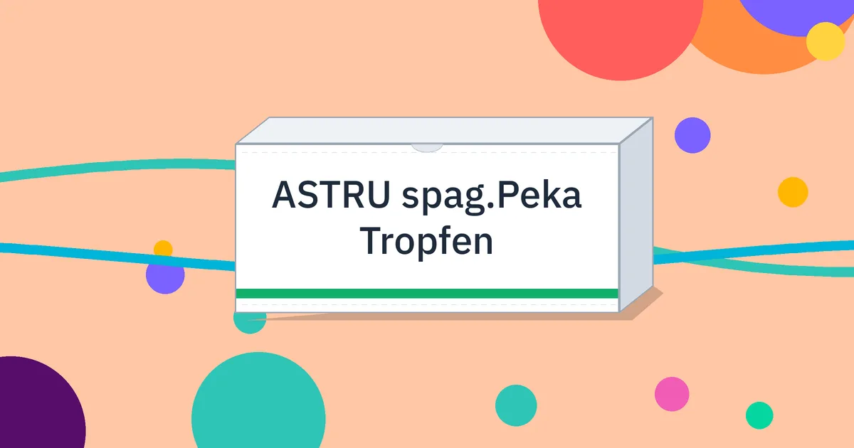 Symbolbild: Packung mit der Aufschrift ASTRU spag.Peka Tropfen (PZN 04969554) – Verfügbarkeit und Bezug in Apotheken in Frankfurt am Main