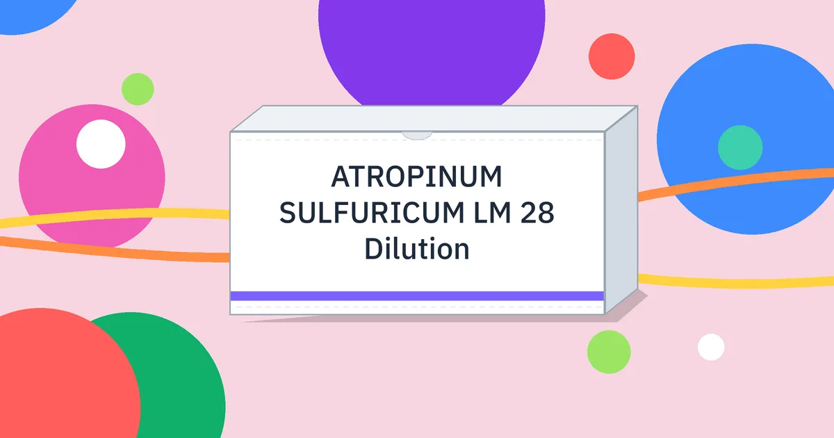 Symbolbild: Packung mit der Aufschrift ATROPINUM SULFURICUM LM 28 Dilution (PZN 13407252) – Verfügbarkeit und Bezug in Apotheken in Frankfurt am Main