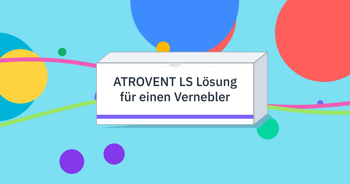 Symbolbild: Packung mit der Aufschrift ATROVENT LS Lösung für einen Vernebler (PZN 03529770) – Verfügbarkeit und Bezug in Apotheken in Frankfurt am Main