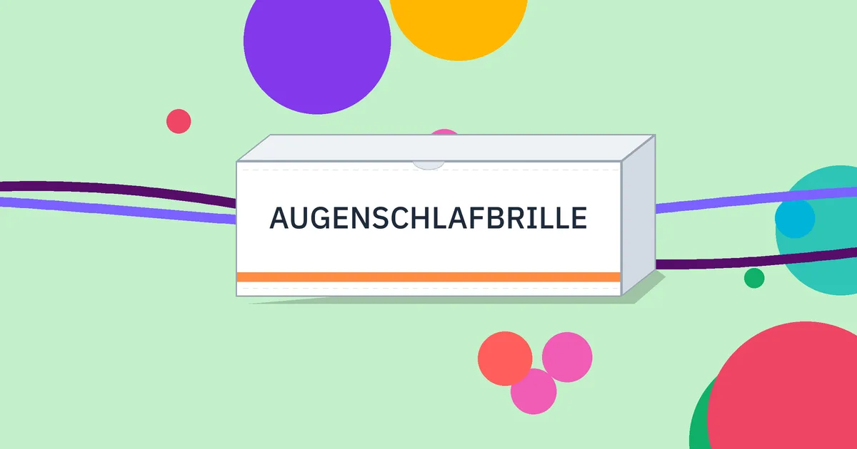 Symbolbild: Packung mit der Aufschrift AUGENSCHLAFBRILLE (PZN 01724119) – Verfügbarkeit und Bezug in Apotheken in Frankfurt am Main