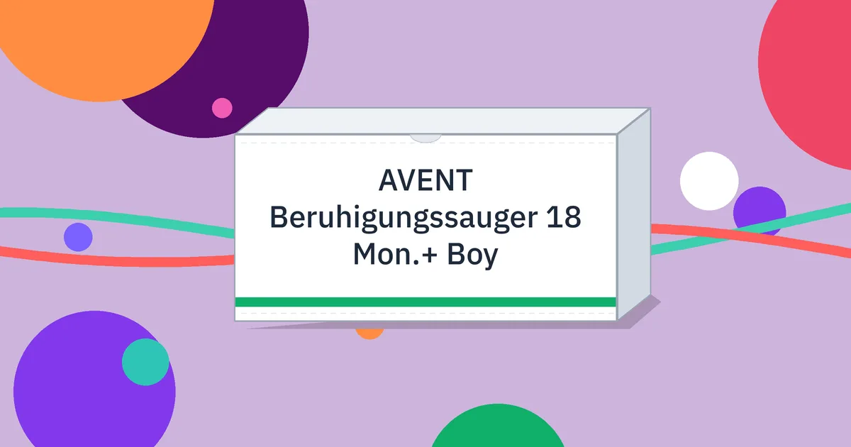Symbolbild: Packung mit der Aufschrift AVENT Beruhigungssauger 18 Mon.+ Boy (PZN 11380454) – Verfügbarkeit und Bezug in Apotheken in Frankfurt am Main