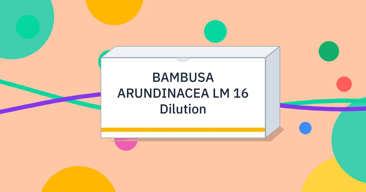 Symbolbild: Packung mit der Aufschrift BAMBUSA ARUNDINACEA LM 16 Dilution (PZN 12787689) – Verfügbarkeit und Bezug in Apotheken in Frankfurt am Main