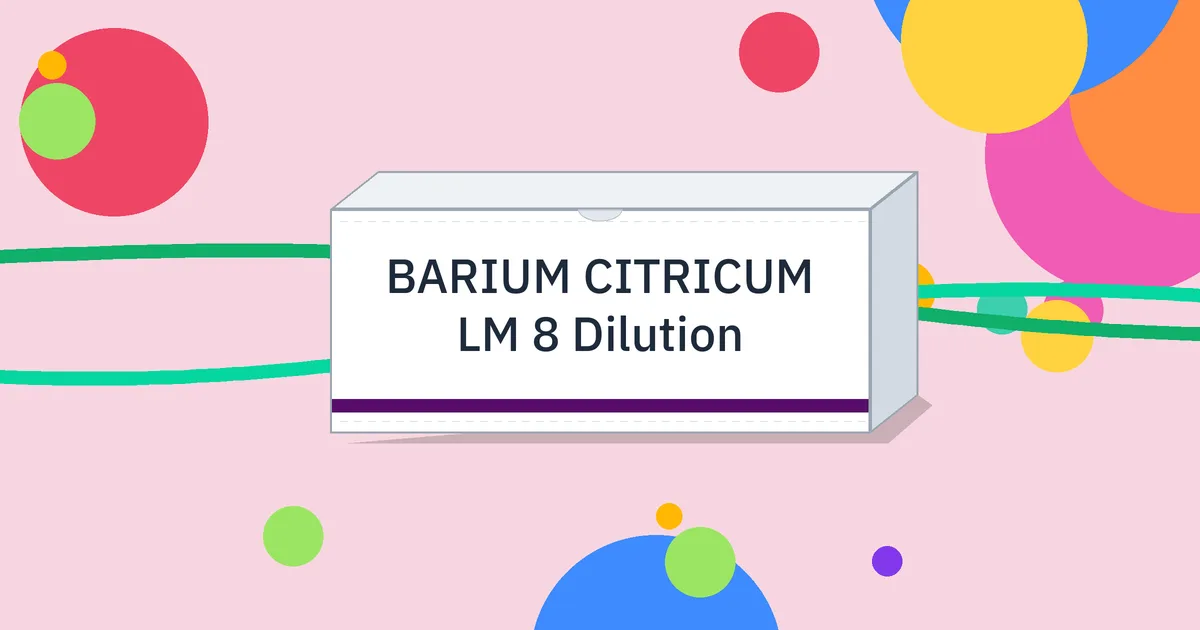 Symbolbild: Packung mit der Aufschrift BARIUM CITRICUM LM 8 Dilution (PZN 12789323) – Verfügbarkeit und Bezug in Apotheken in Frankfurt am Main