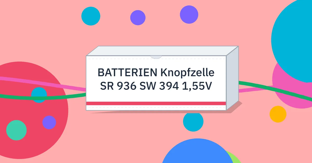Symbolbild: Packung mit der Aufschrift BATTERIEN Knopfzelle SR 936 SW 394 1,55V (PZN 01357098) – Verfügbarkeit und Bezug in Apotheken in Frankfurt am Main