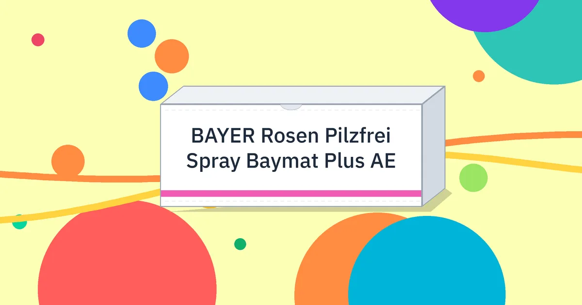 Symbolbild: Packung mit der Aufschrift BAYER Rosen Pilzfrei Spray Baymat Plus AE (PZN 09276436) – Verfügbarkeit und Bezug in Apotheken in Frankfurt am Main