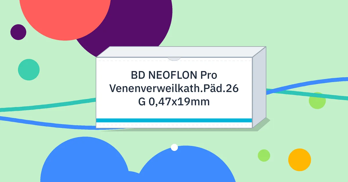 Symbolbild: Packung mit der Aufschrift BD NEOFLON Pro Venenverweilkath.Päd.26 G 0,47x19mm (PZN 18272839) – Verfügbarkeit und Bezug in Apotheken in Frankfurt am Main