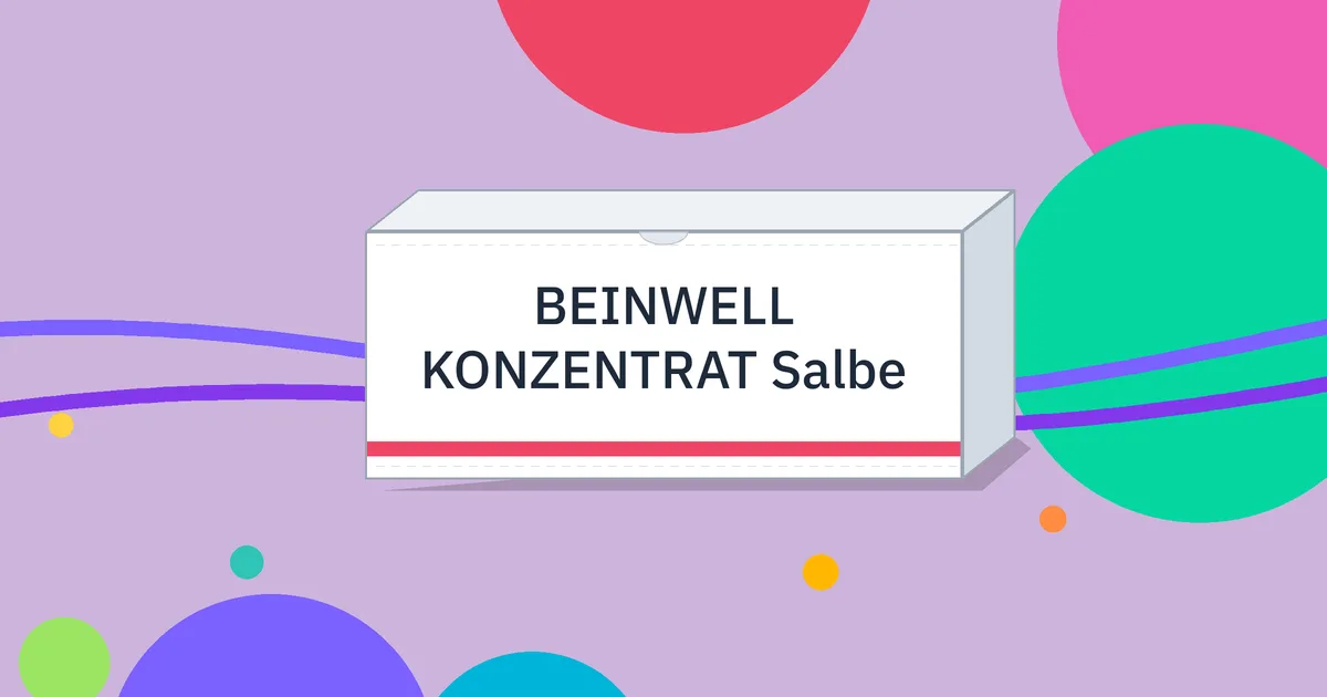 Symbolbild: Packung mit der Aufschrift BEINWELL KONZENTRAT Salbe (PZN 07536985) – Verfügbarkeit und Bezug in Apotheken in Frankfurt am Main