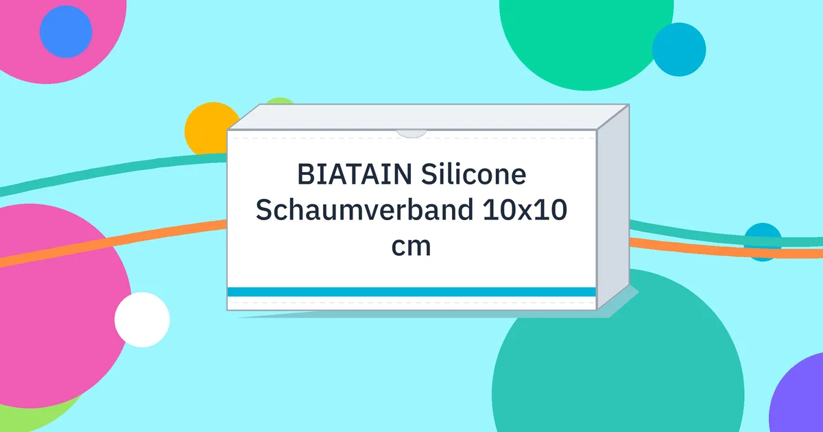 Symbolbild: Packung mit der Aufschrift BIATAIN Silicone Schaumverband 10x10 cm (PZN 17414059) – Verfügbarkeit und Bezug in Apotheken in Frankfurt am Main