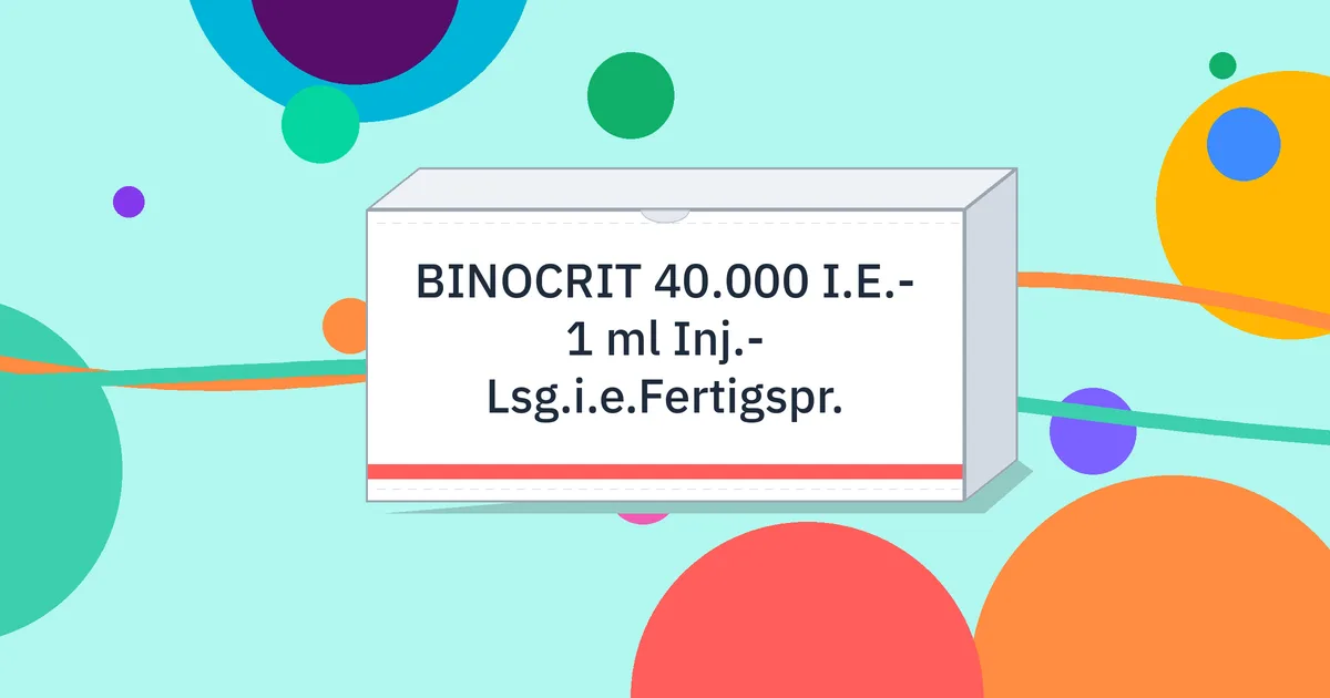 Symbolbild: Packung mit der Aufschrift BINOCRIT 40.000 I.E.-1 ml Inj.-Lsg.i.e.Fertigspr. (PZN 19053938) – Verfügbarkeit und Bezug in Apotheken in Frankfurt am Main