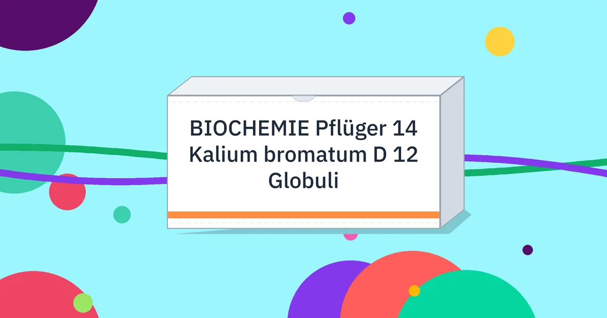 Symbolbild: Packung mit der Aufschrift BIOCHEMIE Pflüger 14 Kalium bromatum D 12 Globuli (PZN 17278277) – Verfügbarkeit und Bezug in Apotheken in Frankfurt am Main