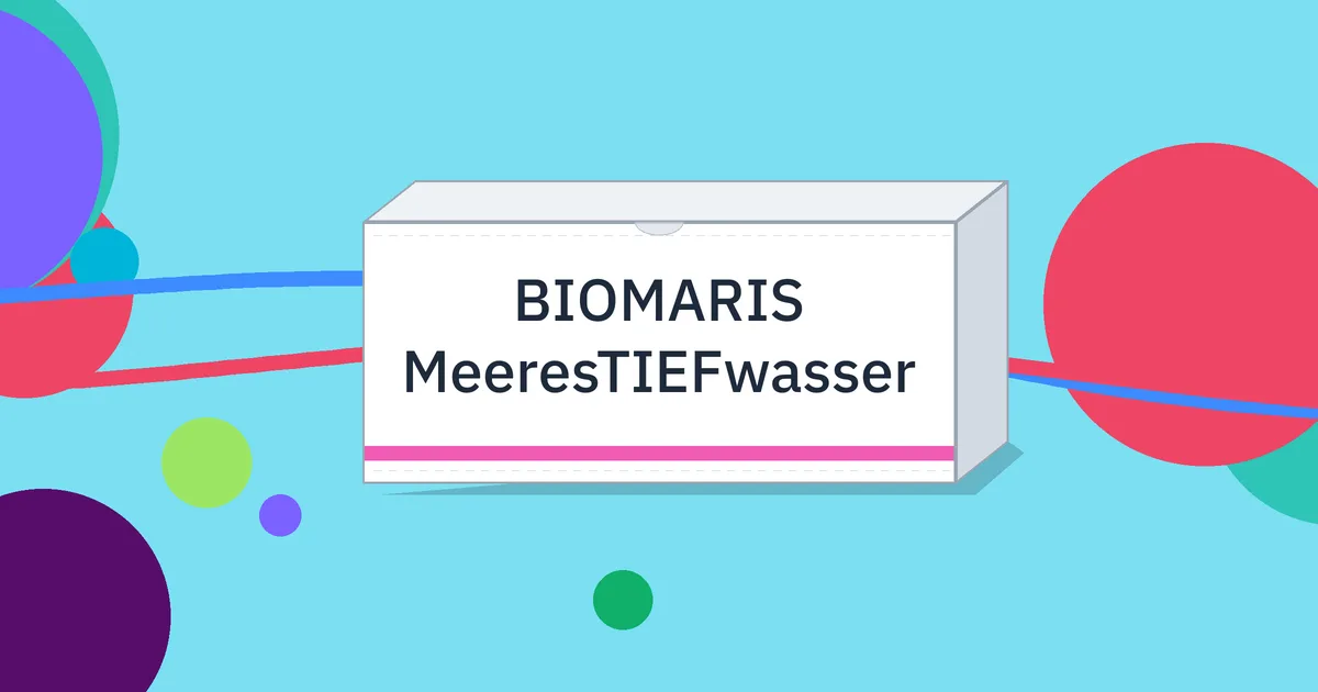 Symbolbild: Packung mit der Aufschrift BIOMARIS MeeresTIEFwasser (PZN 17830125) – Verfügbarkeit und Bezug in Apotheken in Frankfurt am Main