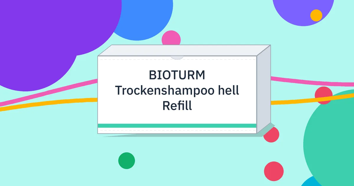 Symbolbild: Packung mit der Aufschrift BIOTURM Trockenshampoo hell Refill (PZN 19460098) – Verfügbarkeit und Bezug in Apotheken in Frankfurt am Main