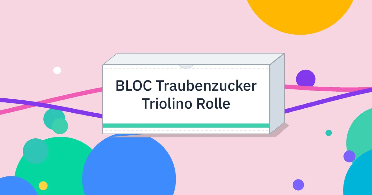 Symbolbild: Packung mit der Aufschrift BLOC Traubenzucker Triolino Rolle (PZN 19873357) – Verfügbarkeit und Bezug in Apotheken in Frankfurt am Main