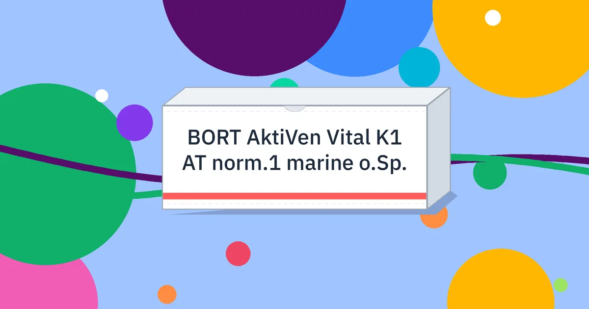 Symbolbild: Packung mit der Aufschrift BORT AktiVen Vital K1 AT norm.1 marine o.Sp. (PZN 13740974) – Verfügbarkeit und Bezug in Apotheken in Frankfurt am Main