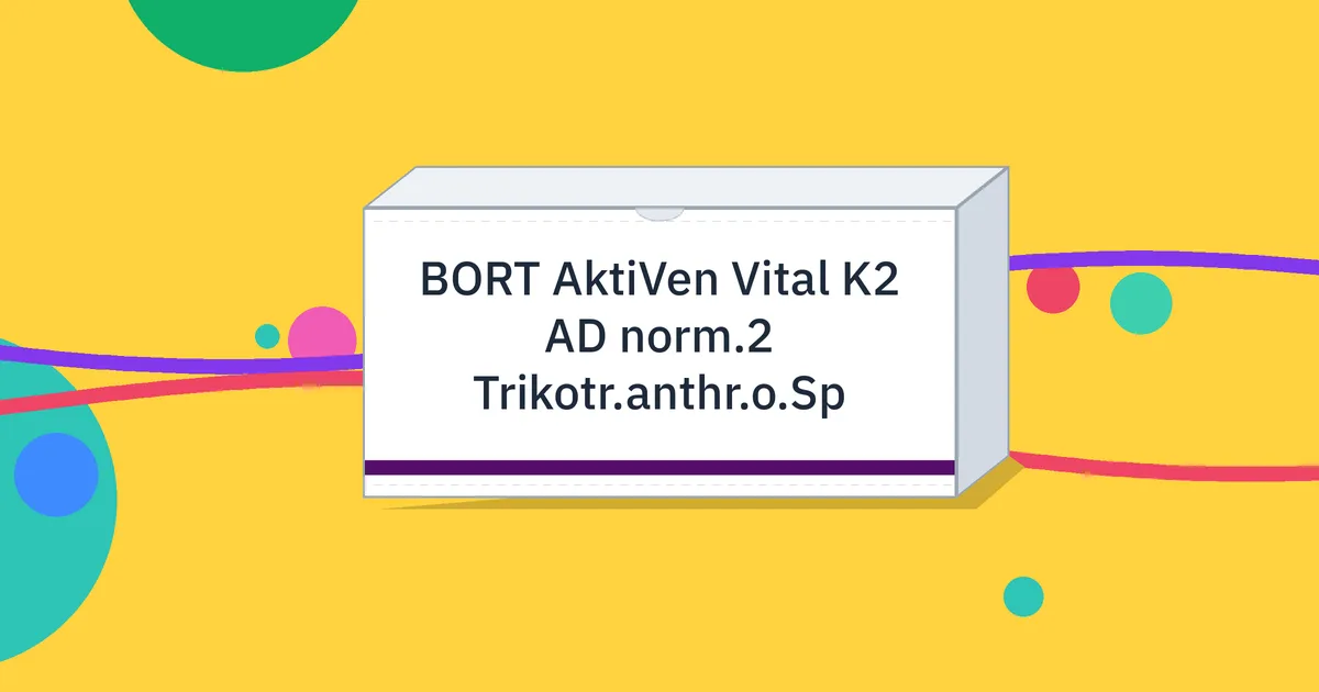 Symbolbild: Packung mit der Aufschrift BORT AktiVen Vital K2 AD norm.2 Trikotr.anthr.o.Sp (PZN 13728329) – Verfügbarkeit und Bezug in Apotheken in Frankfurt am Main