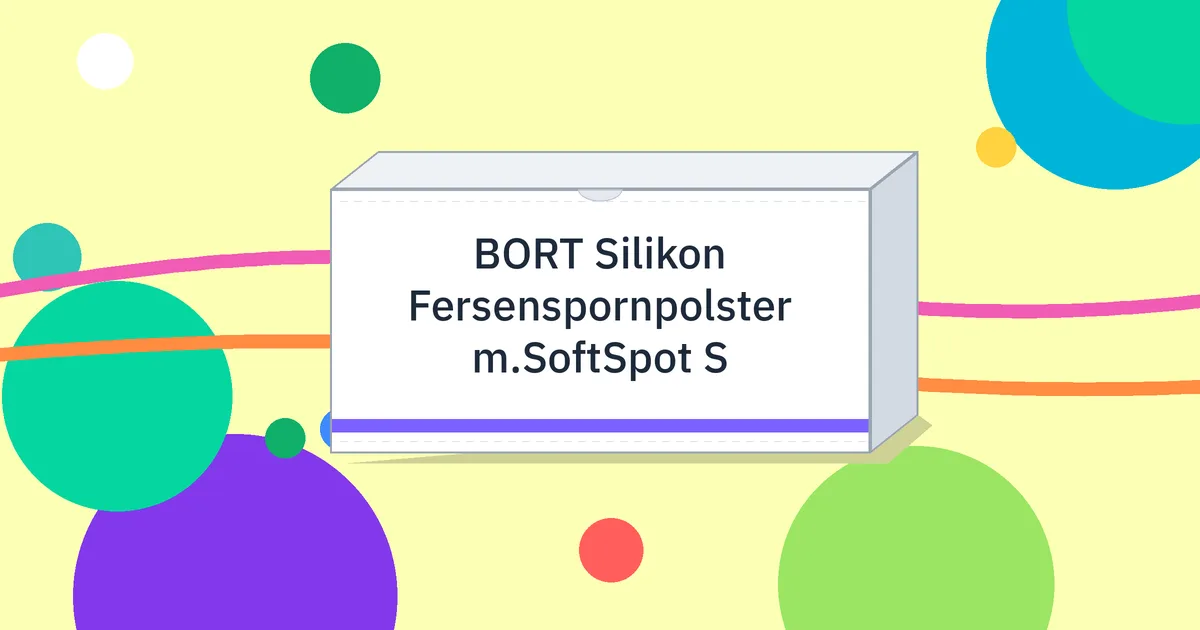 Symbolbild: Packung mit der Aufschrift BORT Silikon Fersenspornpolster m.SoftSpot S (PZN 00825195) – Verfügbarkeit und Bezug in Apotheken in Frankfurt am Main