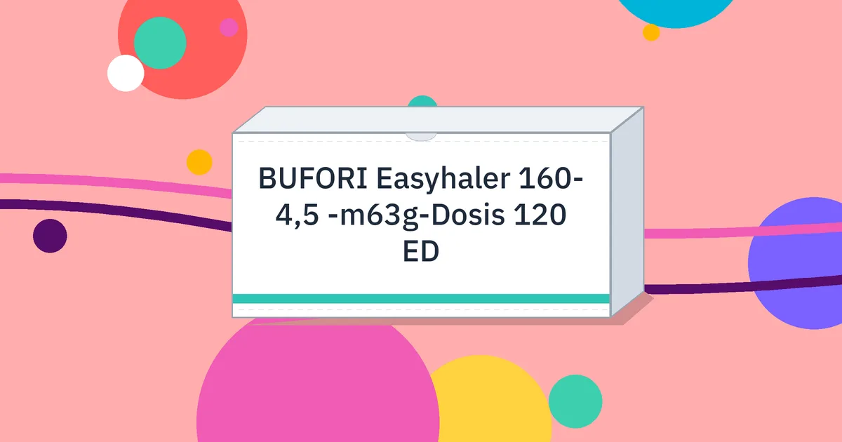 Symbolbild: Packung mit der Aufschrift BUFORI Easyhaler 160-4,5 -m63g-Dosis 120 ED (PZN 12484204) – Verfügbarkeit und Bezug in Apotheken in Frankfurt am Main