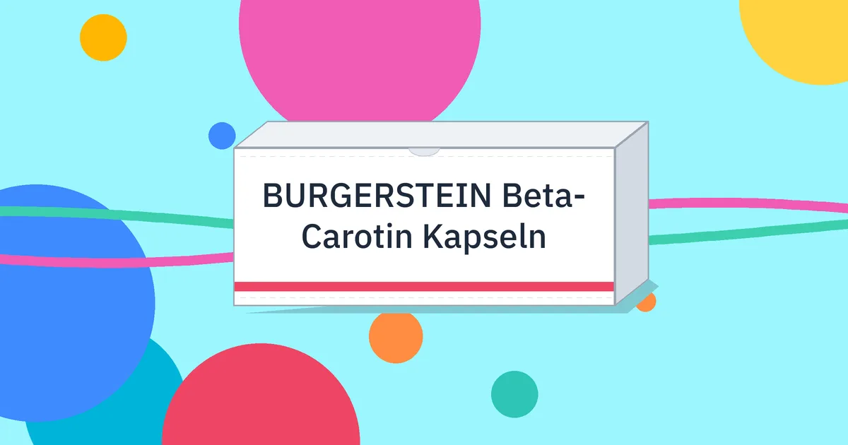 Symbolbild: Packung mit der Aufschrift BURGERSTEIN Beta-Carotin Kapseln (PZN 20541838) – Verfügbarkeit und Bezug in Apotheken in Frankfurt am Main