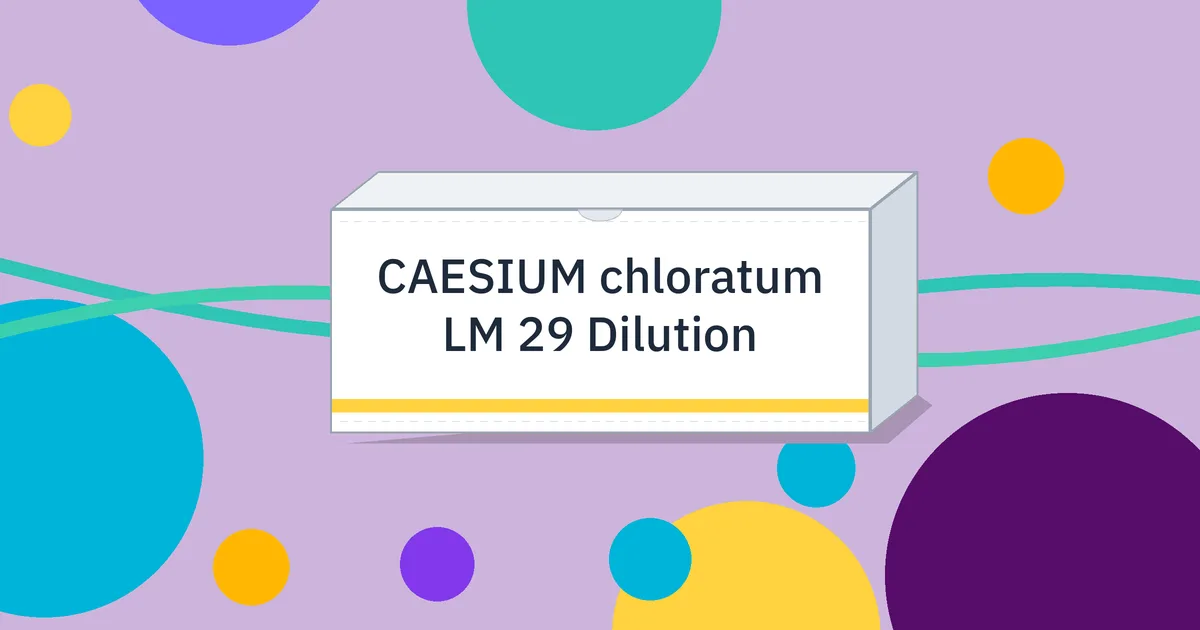 Symbolbild: Packung mit der Aufschrift CAESIUM chloratum LM 29 Dilution (PZN 12799310) – Verfügbarkeit und Bezug in Apotheken in Frankfurt am Main