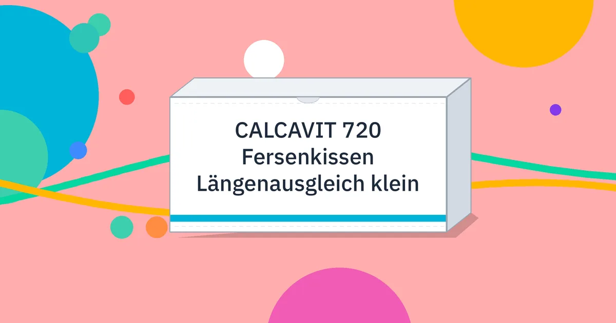 Symbolbild: Packung mit der Aufschrift CALCAVIT 720 Fersenkissen Längenausgleich klein (PZN 06079770) – Verfügbarkeit und Bezug in Apotheken in Frankfurt am Main