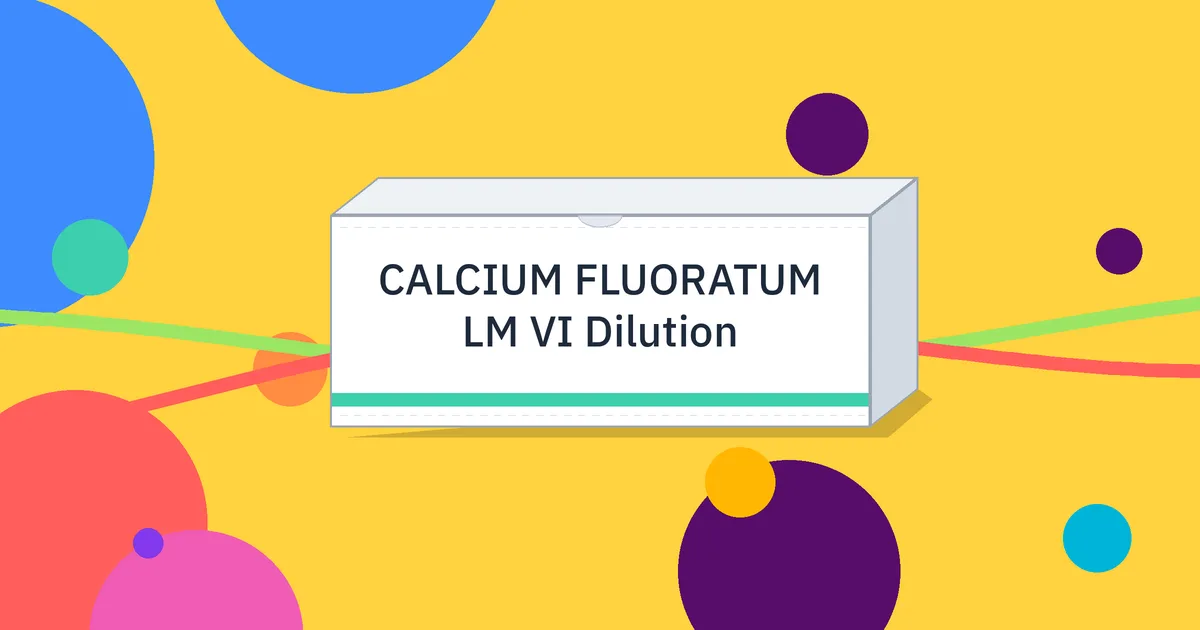 Symbolbild: Packung mit der Aufschrift CALCIUM FLUORATUM LM VI Dilution (PZN 02667949) – Verfügbarkeit und Bezug in Apotheken in Frankfurt am Main