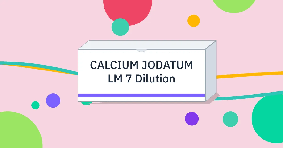 Symbolbild: Packung mit der Aufschrift CALCIUM JODATUM LM 7 Dilution (PZN 12804749) – Verfügbarkeit und Bezug in Apotheken in Frankfurt am Main